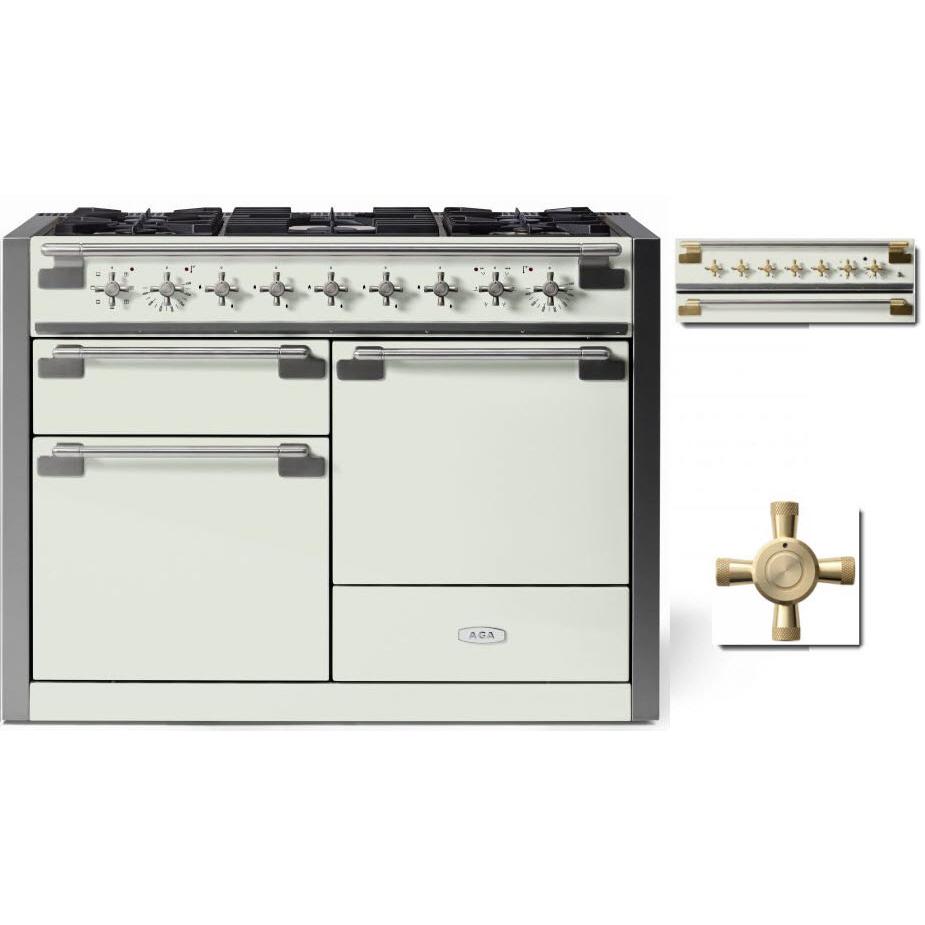 AEL481DFABWHT AGA 48-inch Elise Dual Fuel Range with True European ...