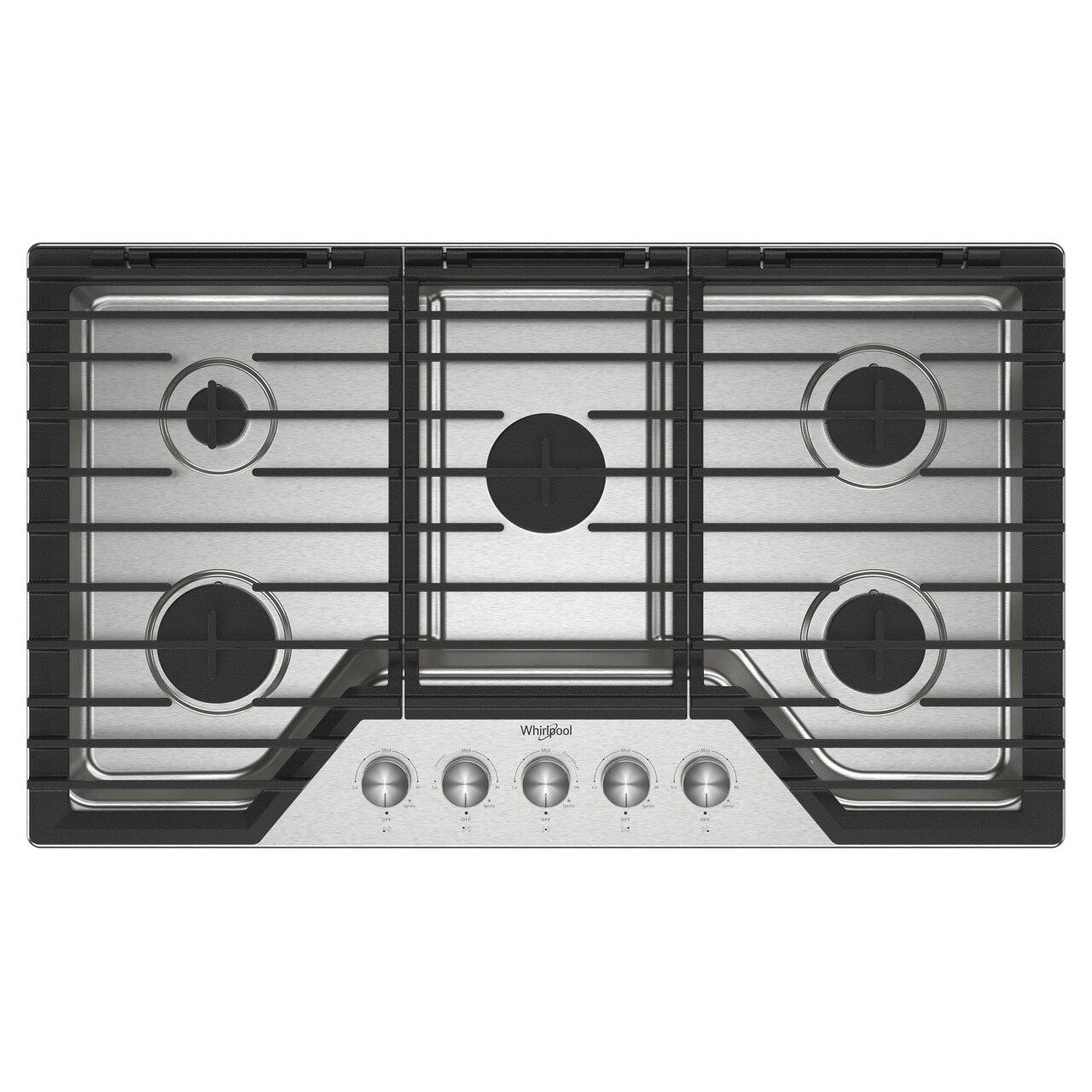 WCGK7036PS Whirlpool 36-inch Built-in Gas Cooktop with EZ-2-Lift ...