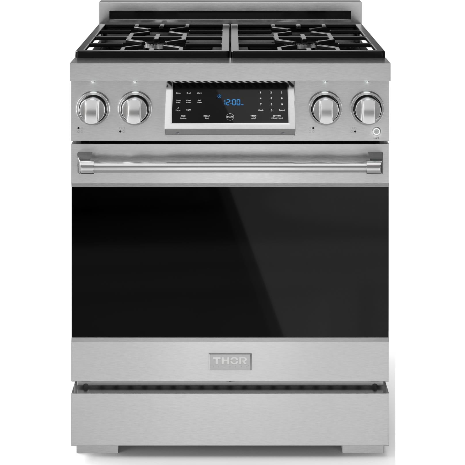 Thor Kitchen 30-inch Freestanding Gas Range with Tilt Panel RSG30