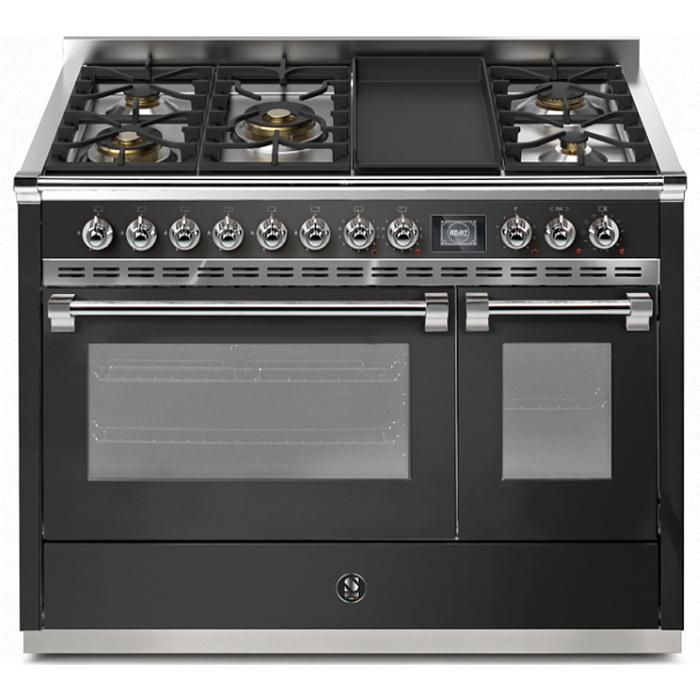 Steel Ascot 120 Dual-Fuel Range with 5 Burners and Griddle AQY12SF-4TM