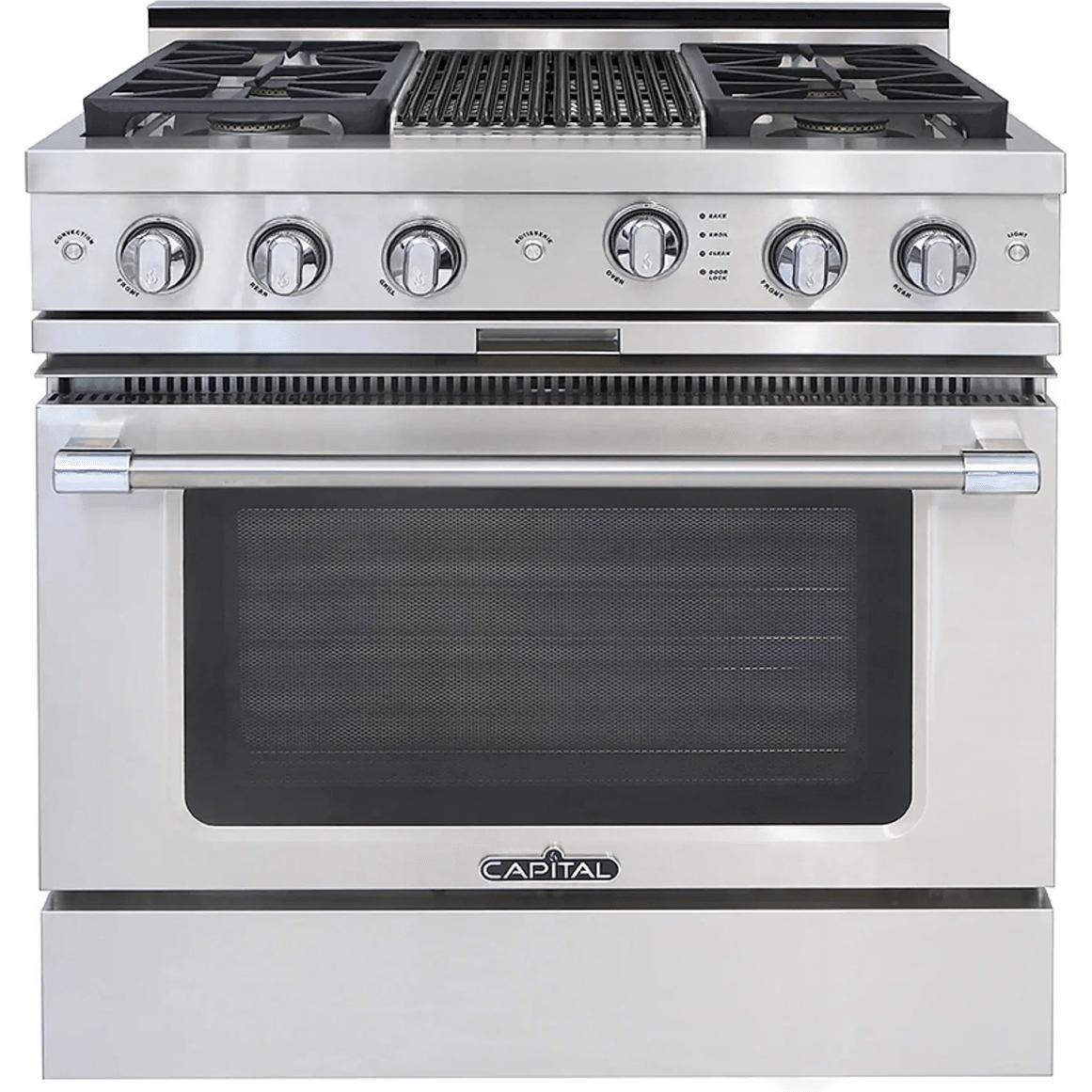 Capital 36-inch Freestanding Gas Range with 4 Burners and Grill GSCR36