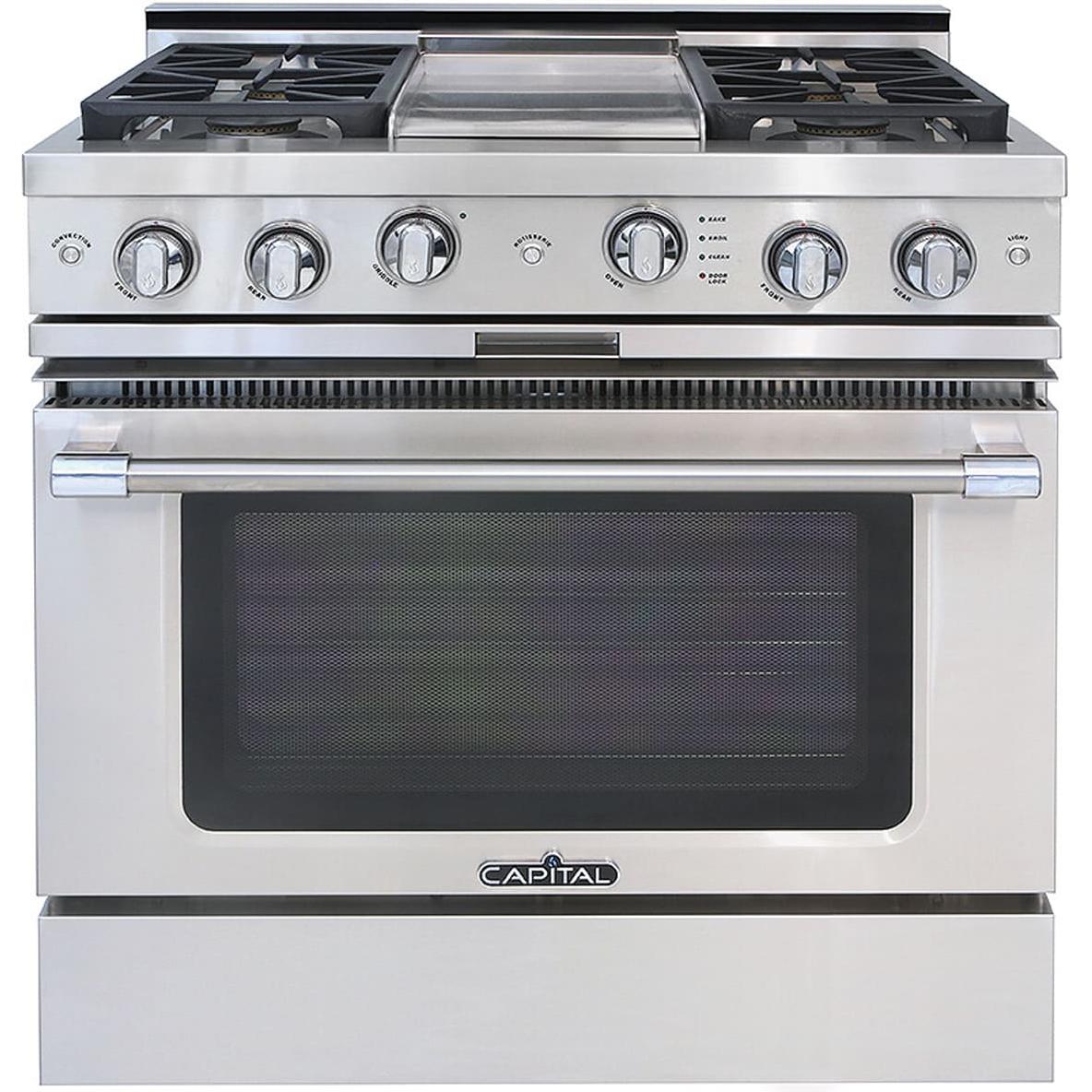 Capital 36-inch Freestanding Gas Range with 4 Burners and Griddle GSCR