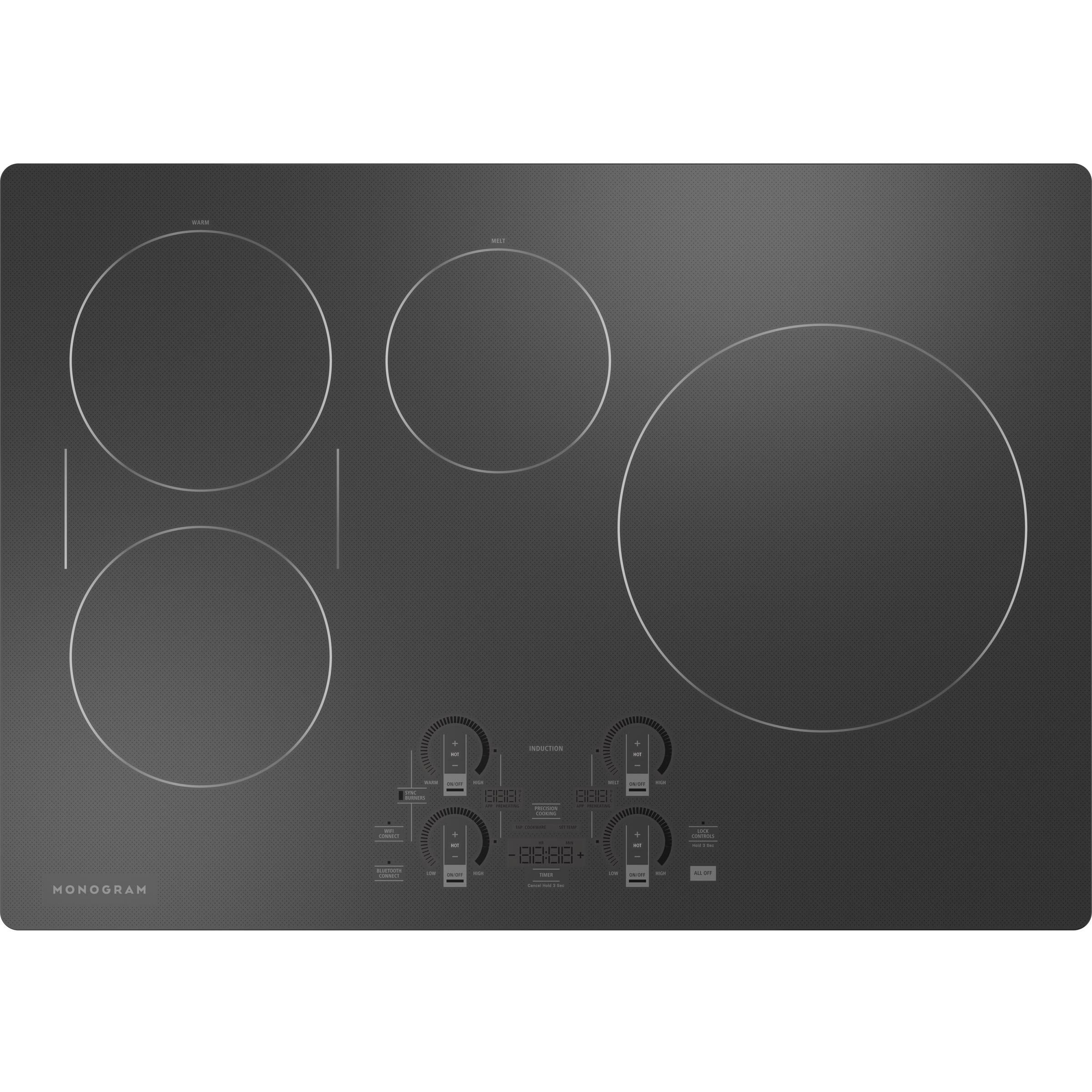 ZHU30RDTBB Monogram 30-inch Built-In Induction Cooktop with Wi-Fi ...