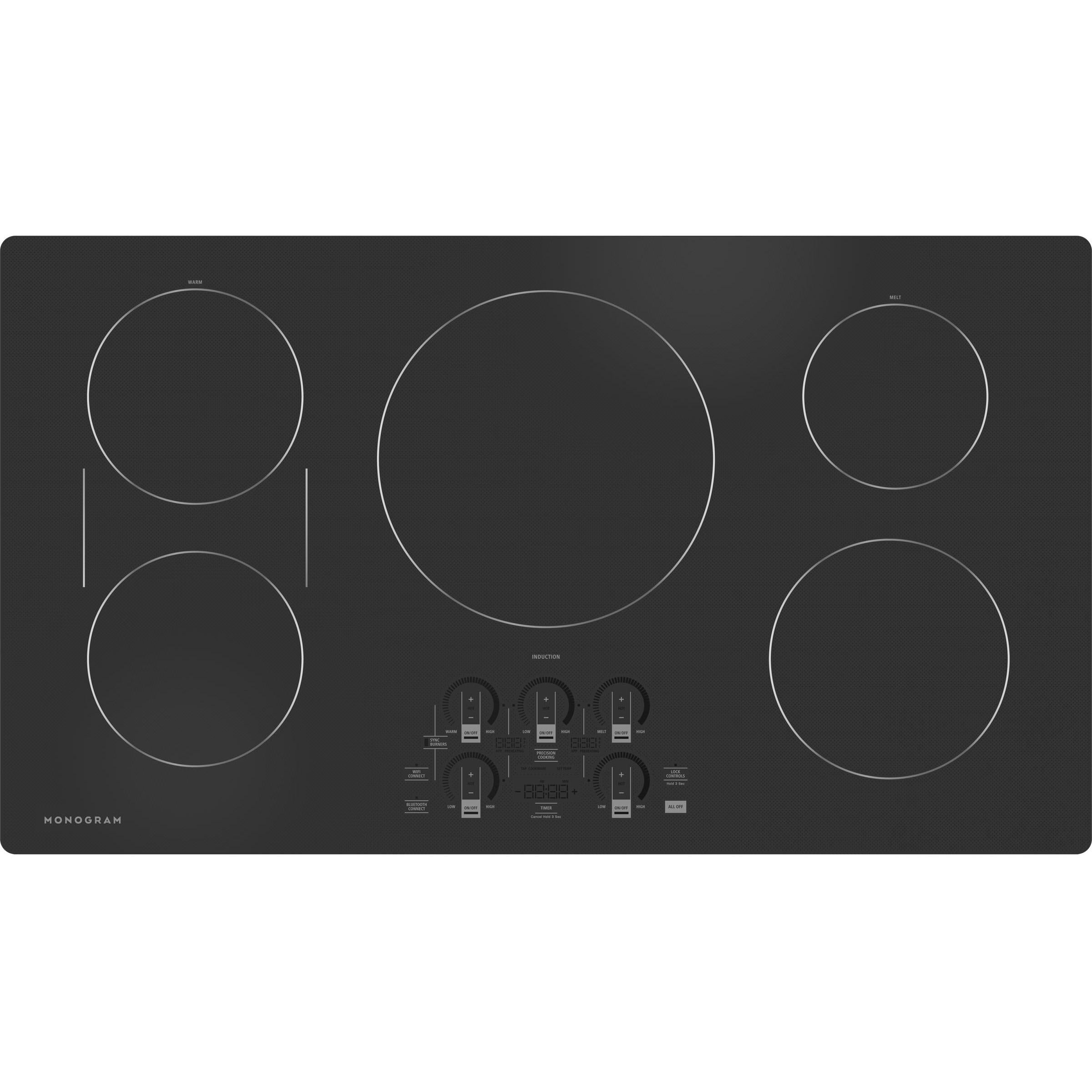 ZHU36RDTBB Monogram 36-inch Built-in Induction Cooktop with Wi-Fi ...